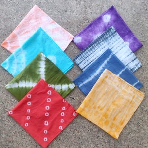 Set of 8 Colour Tie-dye Cotton Napkin,eco-friendly Cotton Napkins ...