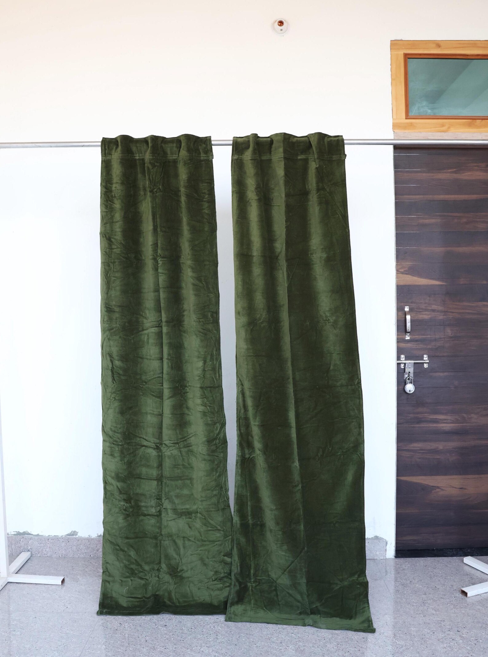 Dark Moss Green Velvet Curtain Custom Curtain - Etsy