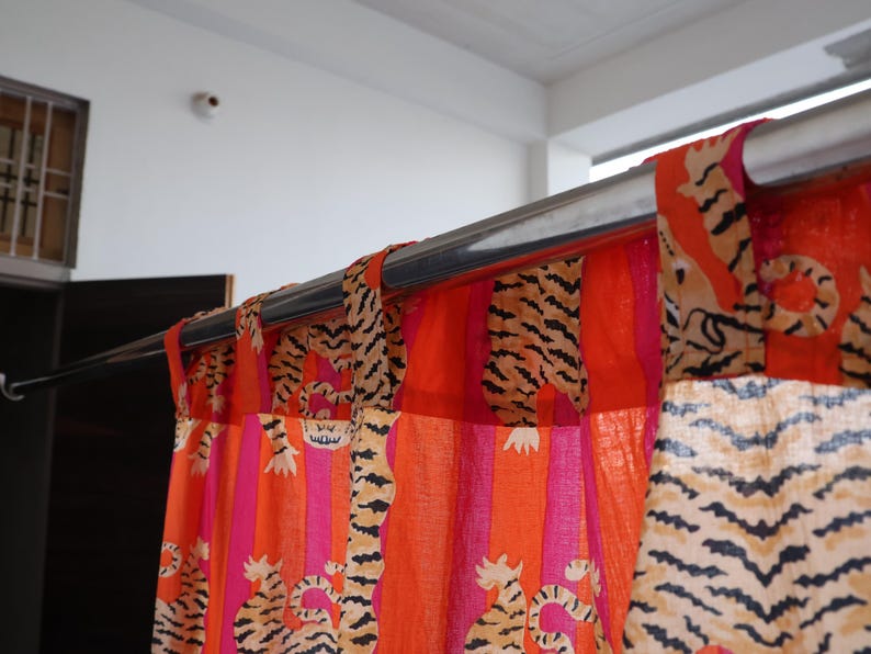 Juego de cortinas de algodón indio: paneles de ventana bohemios con ...