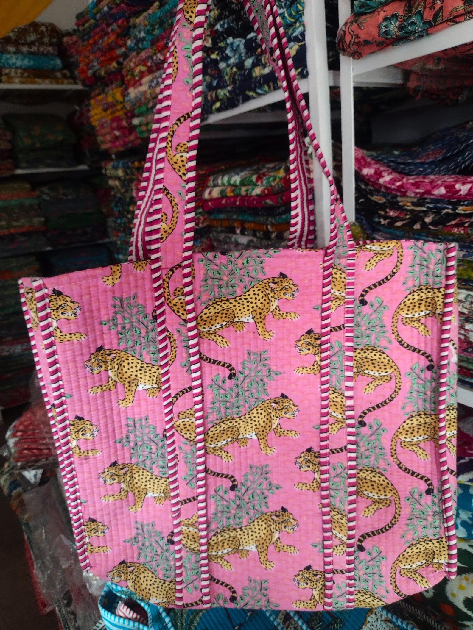 Indian Tibetan Tiger Print Tote Bag, Handle Bag, Comfortable Book Bag ...