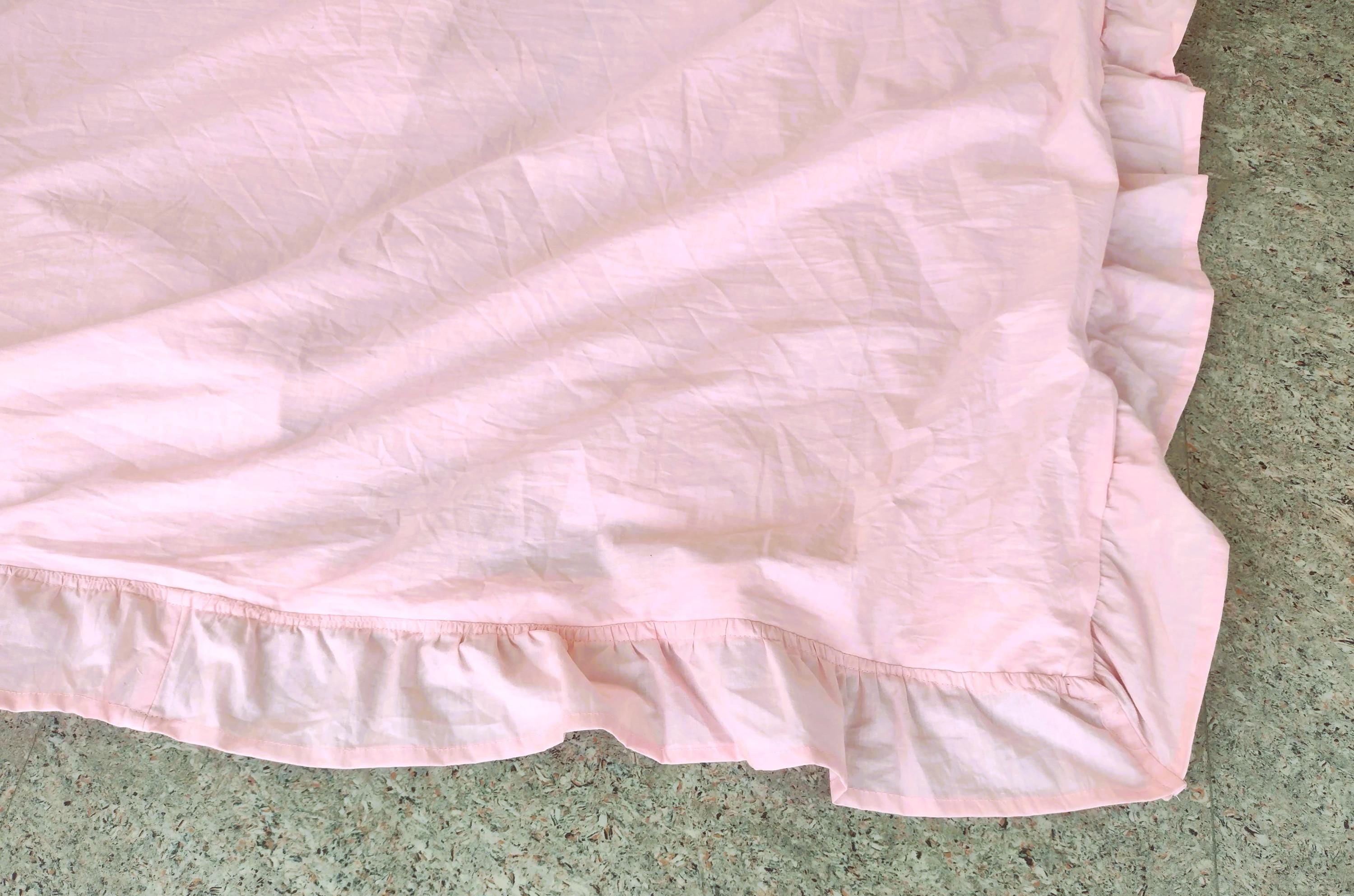 Pink Linen Bedding Duvet Cover Set Ruffled Linen Duvet Cover With 2 ...