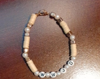 Wwjd Bracelet| Preppy Clay Bead What Would Jesus Do| Hwlf Preppy Clay ...