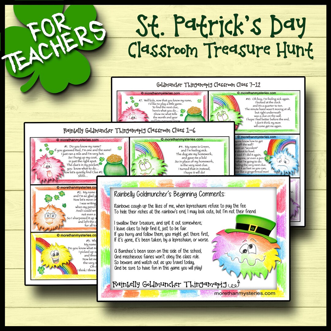 TEACHERS! St. Patrick's Day Treasure Hunt for Classroom - Etsy