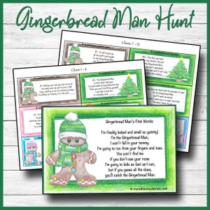 Gingerbread Man Indoor Treasure Hunt for Kids - Printable - Etsy