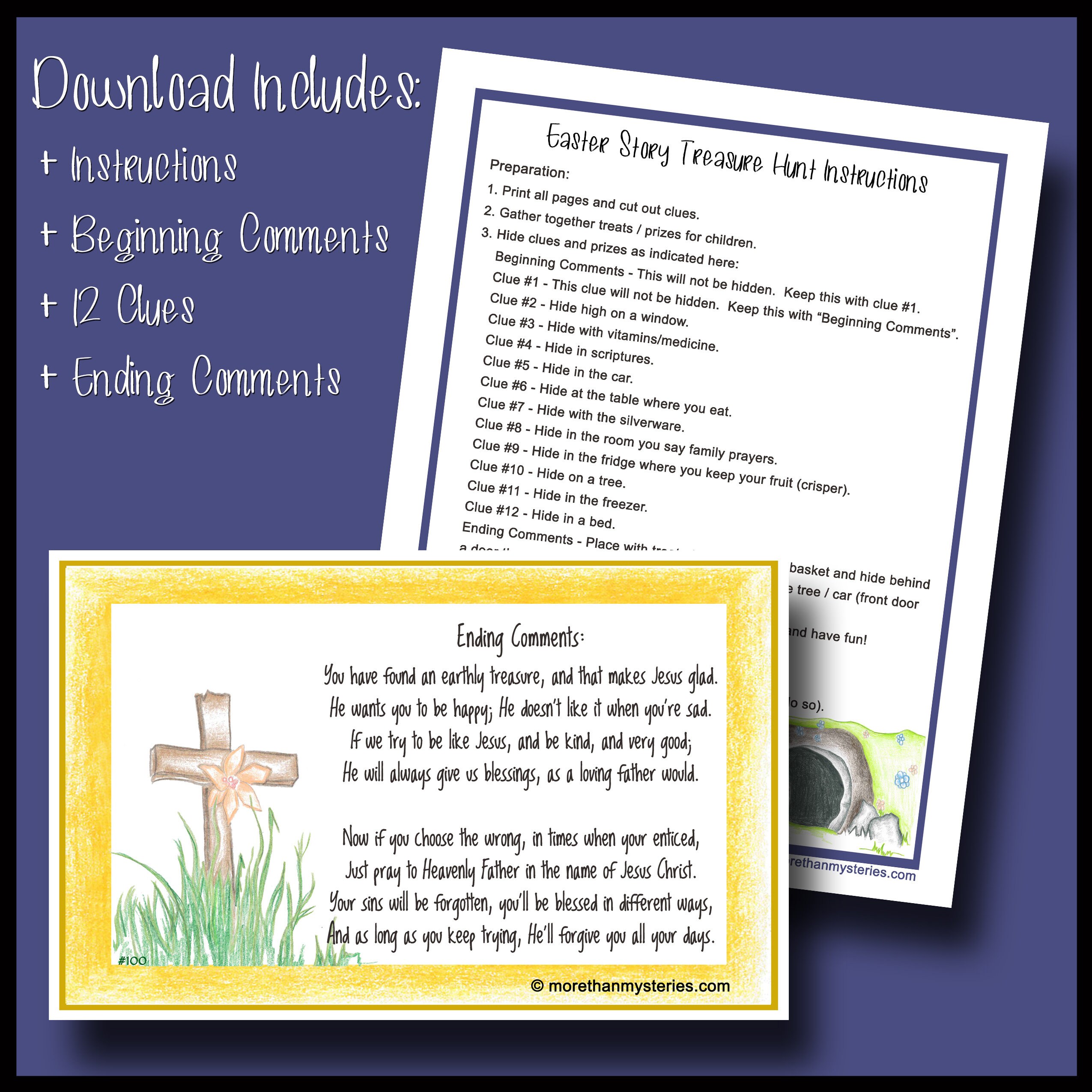 Religious Easter Treasure Hunt: Jesus' Life Story, 12 Clues - Etsy