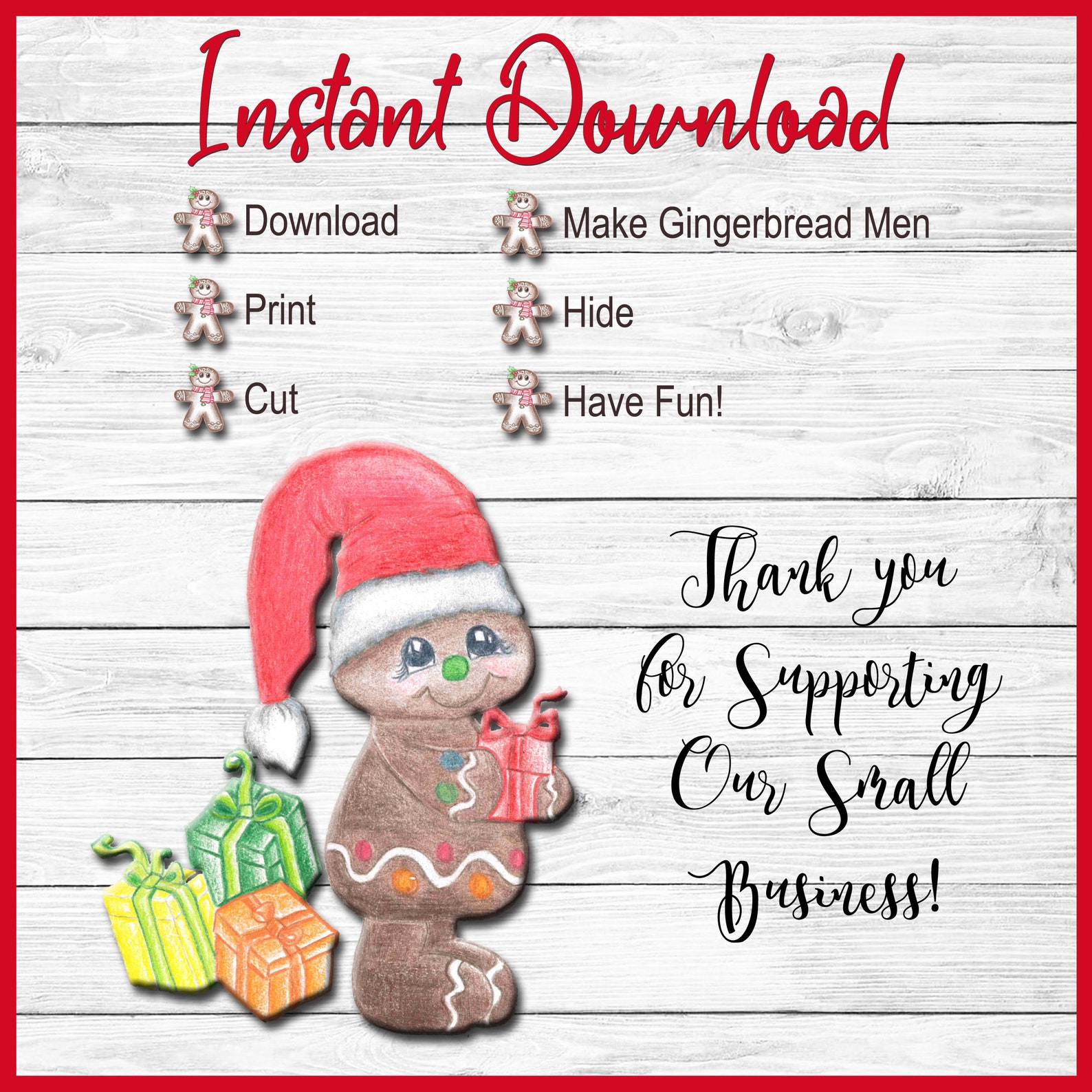 Gingerbread Man Indoor Treasure Hunt for Kids - Printable - Etsy