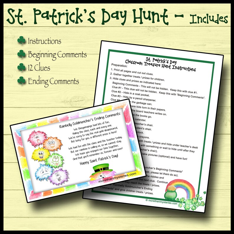 TEACHERS! St. Patrick's Day Treasure Hunt for Classroom - Etsy