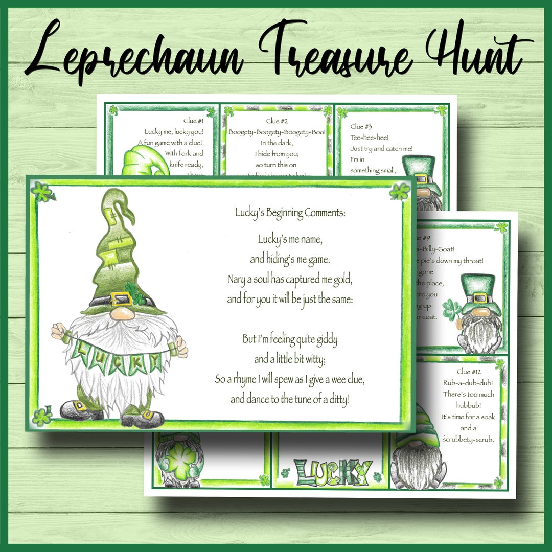 Indoor Lucky Leprechaun Treasure Hunt - Etsy
