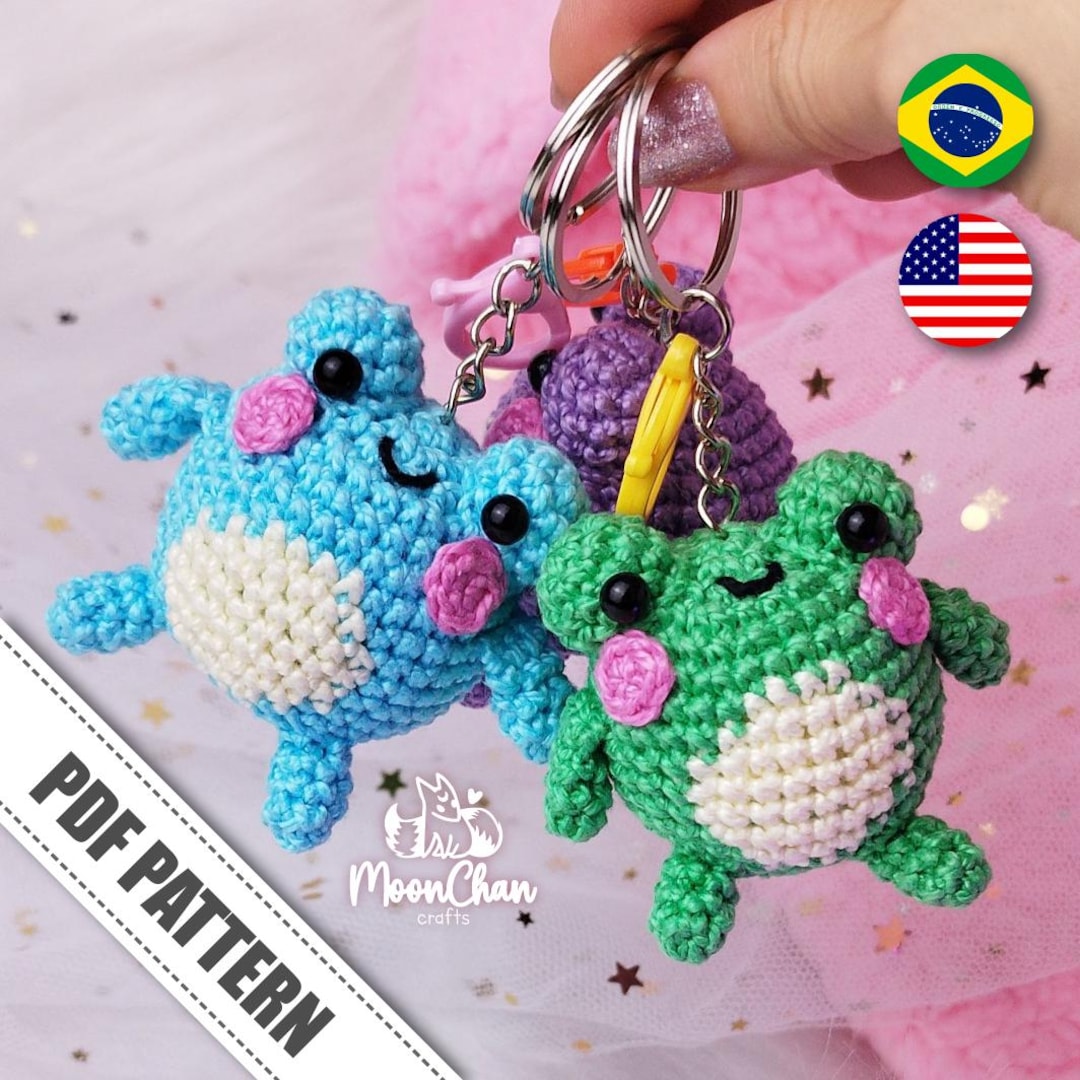 Kawaii Frog Keychain Amigurumi Crochet Pattern - PDF - Etsy