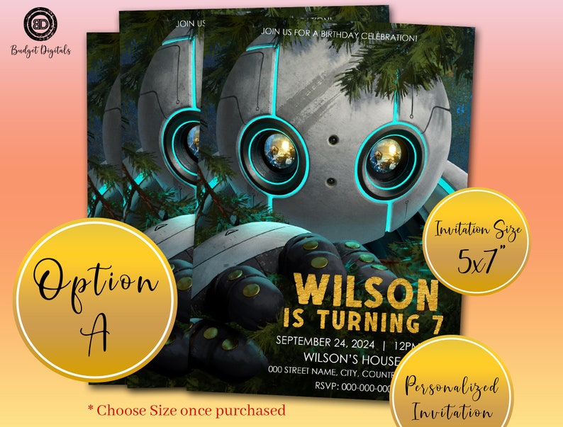 The Wild Robot Birthday Invitation, the Wild Robot Movie Ticket, the ...