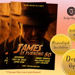 Indiana Jones and the Dial of Destiny Birthday Invitation, Indiana ...