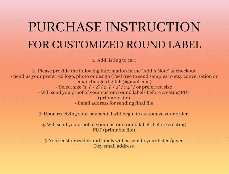 Custom Round Labels, Custom Printable Round Labels, Custom Digital ...