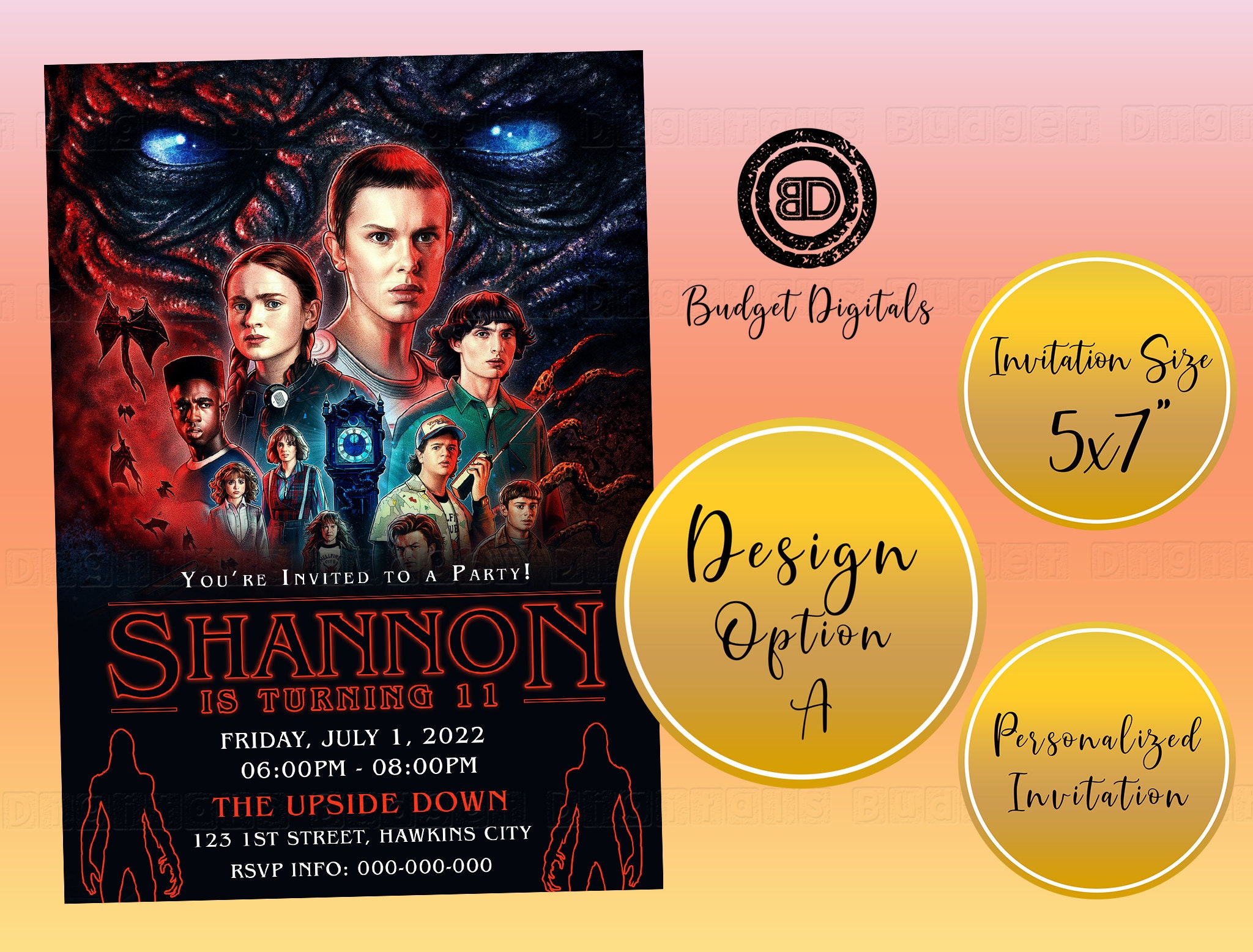 Stranger Things Birthday Invitation, Stranger Things Invitation ...