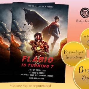 THE FLASH Birthday Invitation, the Flash Ticket, the Flash Party ...