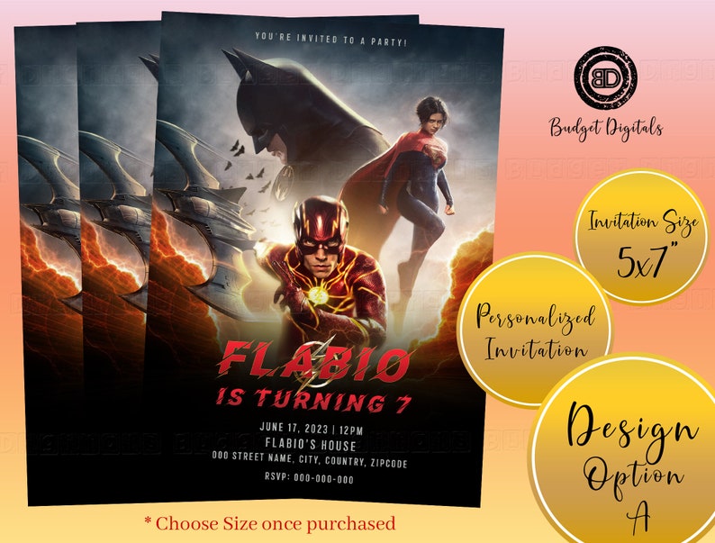 THE FLASH Birthday Invitation the Flash Ticket the Flash - Etsy