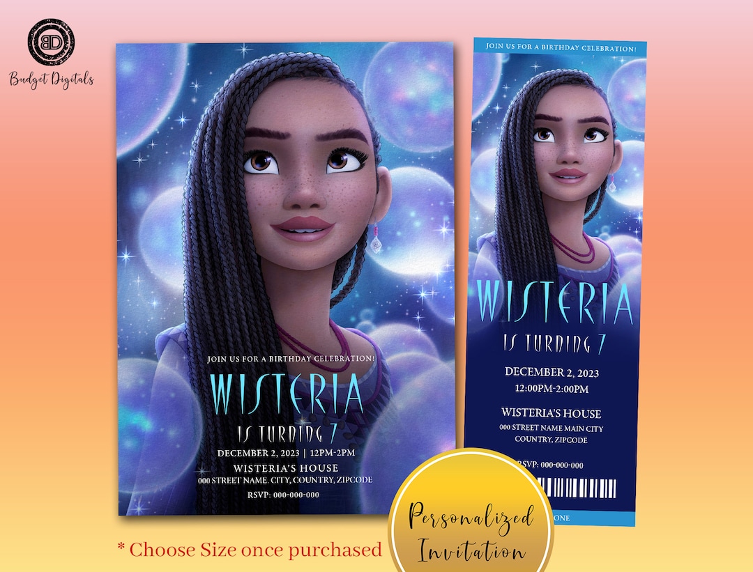 WISH Birthday Invitation, WISH Ticket Invitation, WISH Invitation, Wish ...