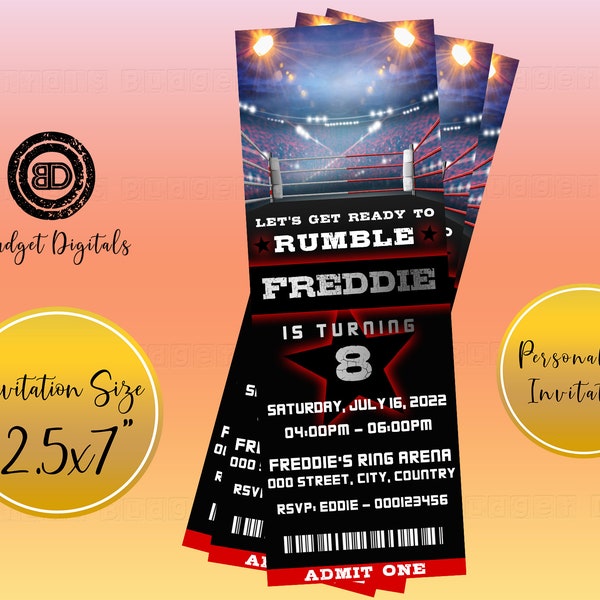 Wwe Birthday Invitations - Etsy