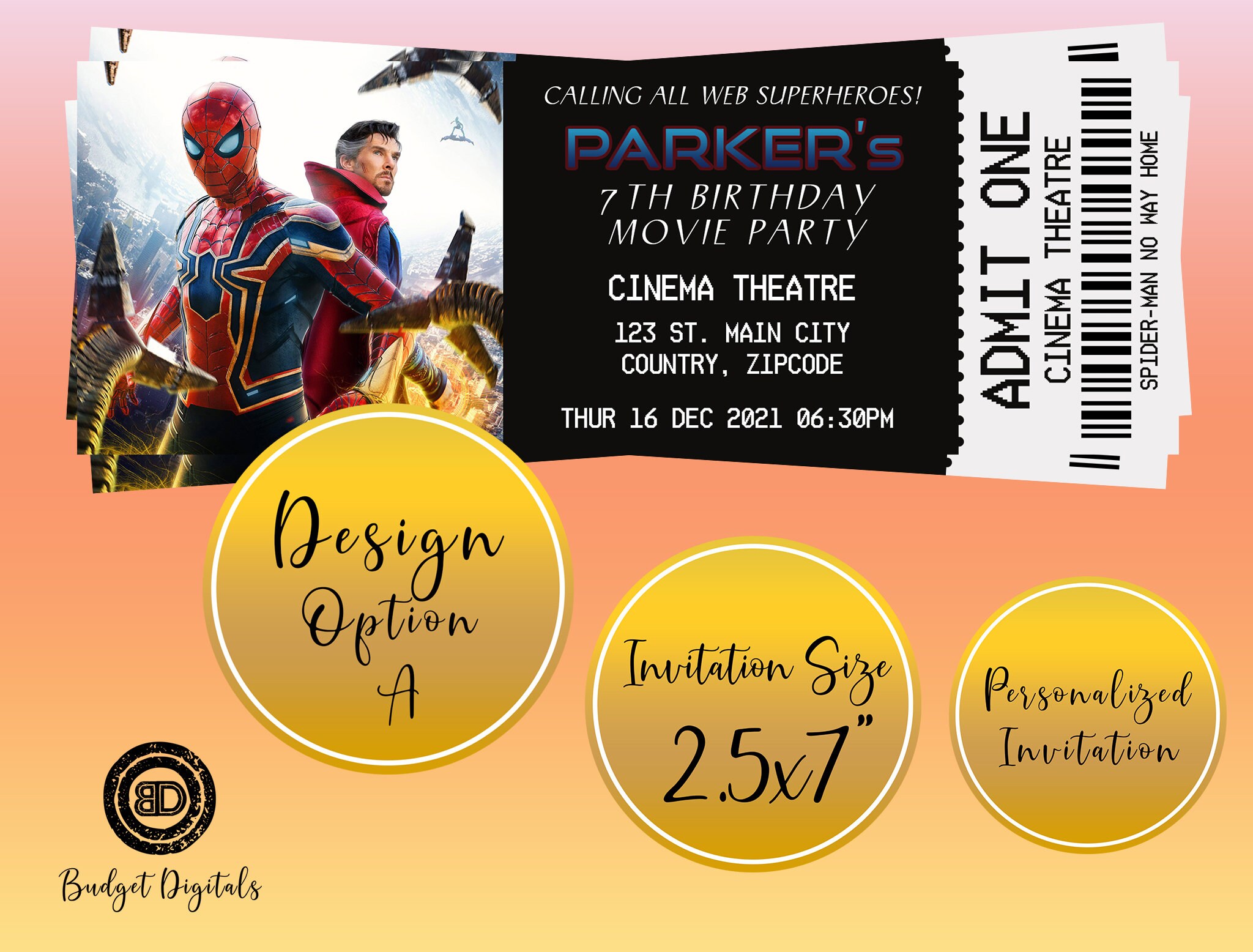 Spiderman No Way Home Invitation, Spider-man No Way Home Invitation ...