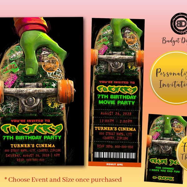 Ninja Turtle Movie Invitation - Etsy