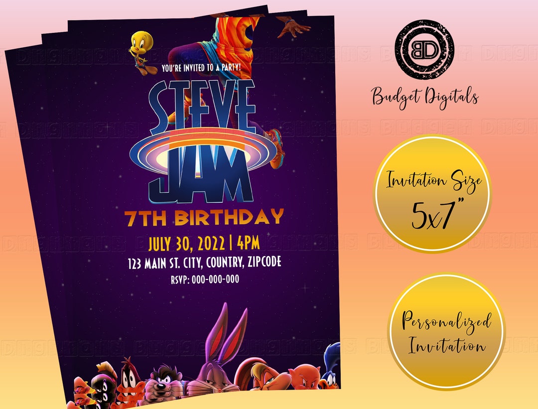 Space Jam 2 Birthday Invitation, Space Jam 2 Movie Ticket, Space Jam 2 ...