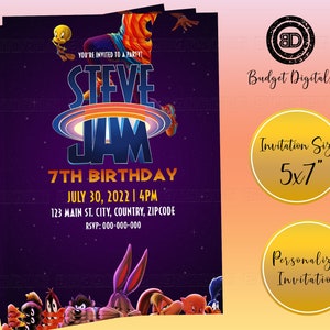 Space Jam 2 Birthday Invitation, Space Jam 2 Movie Ticket, Space Jam 2 ...
