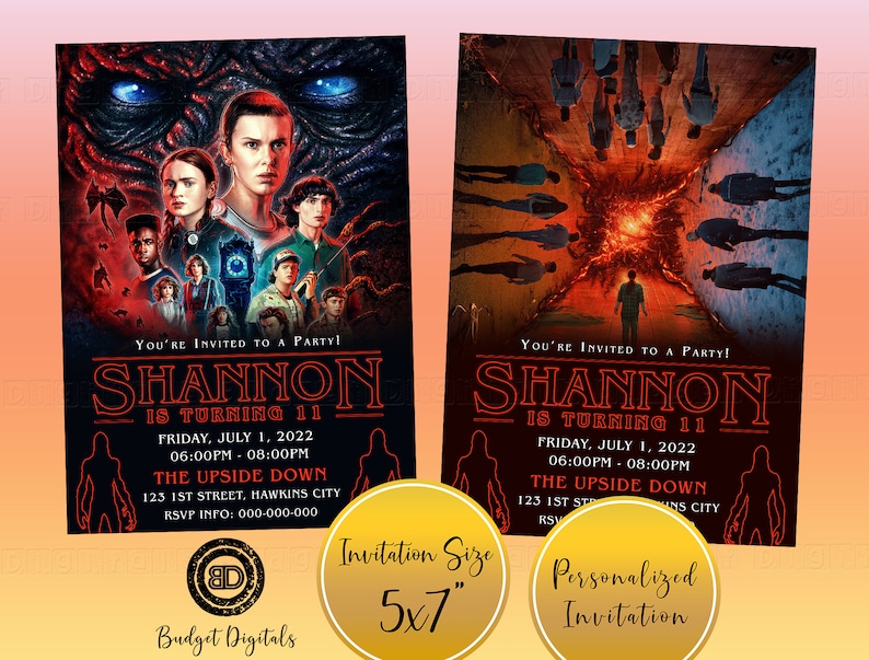 Stranger Things Birthday Invitation, Stranger Things Invitation ...