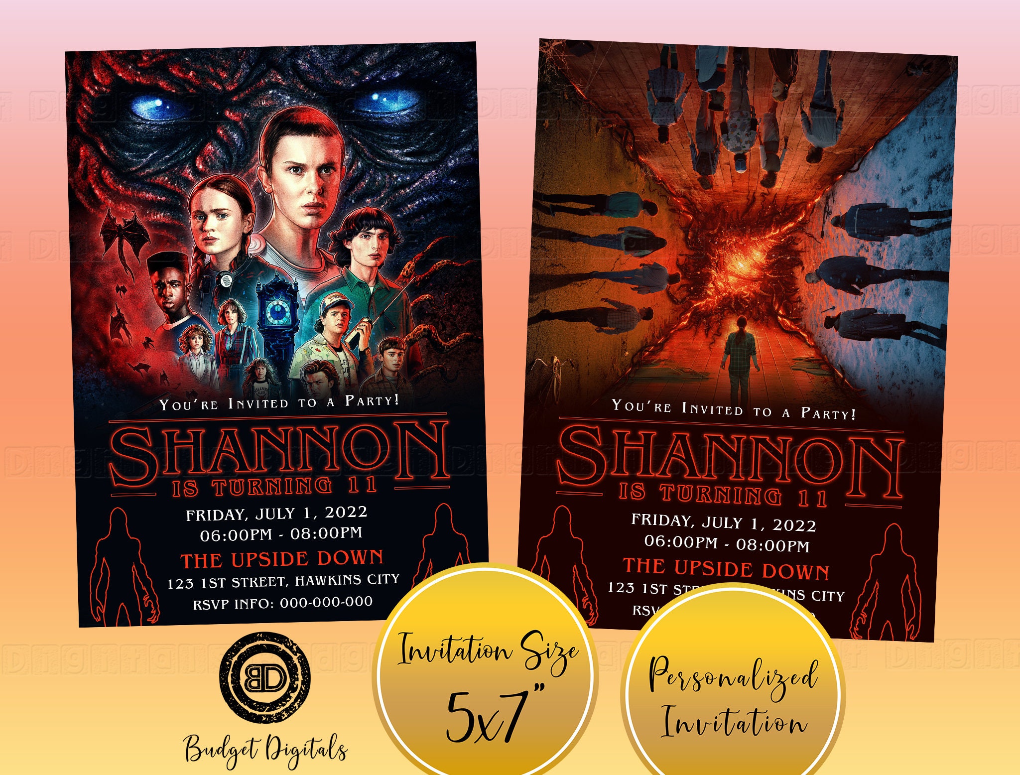 Stranger Things Birthday Invitation, Stranger Things Invitation ...