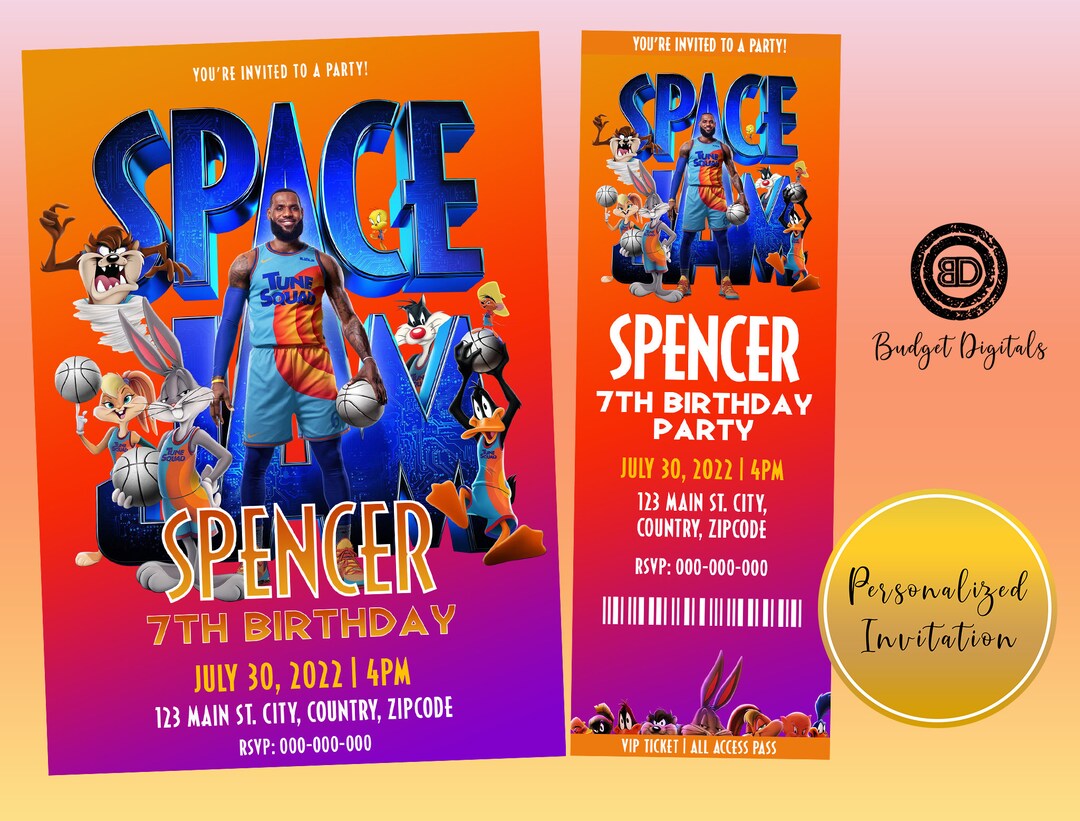 Space Jam 2 Birthday Invitation Space Jam 2 Invite Space Jam - Etsy ...