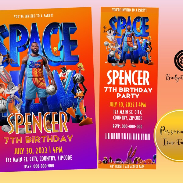 Space Jam 2 Invitation - Etsy