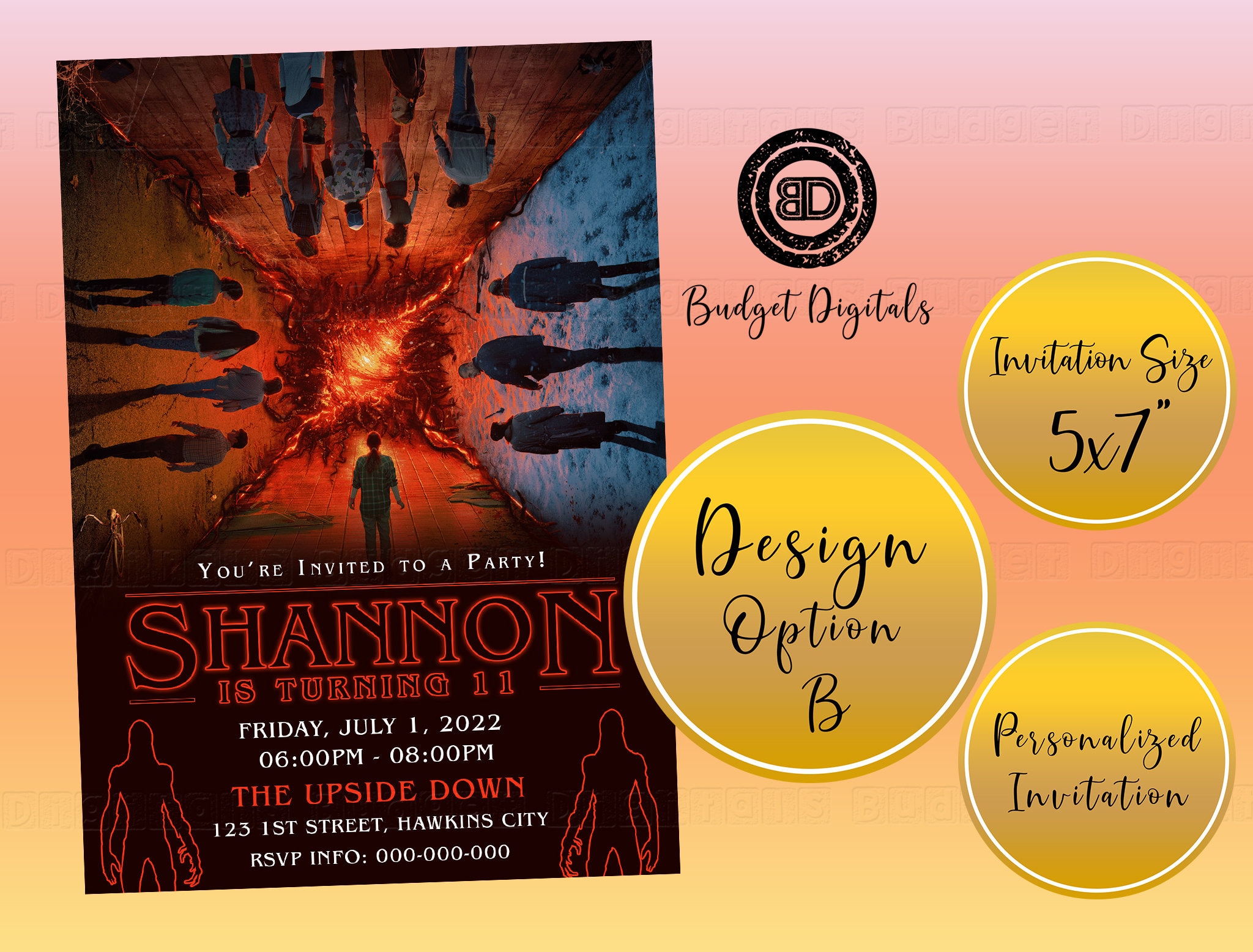 Stranger Things Birthday Invitation, Stranger Things Invitation ...