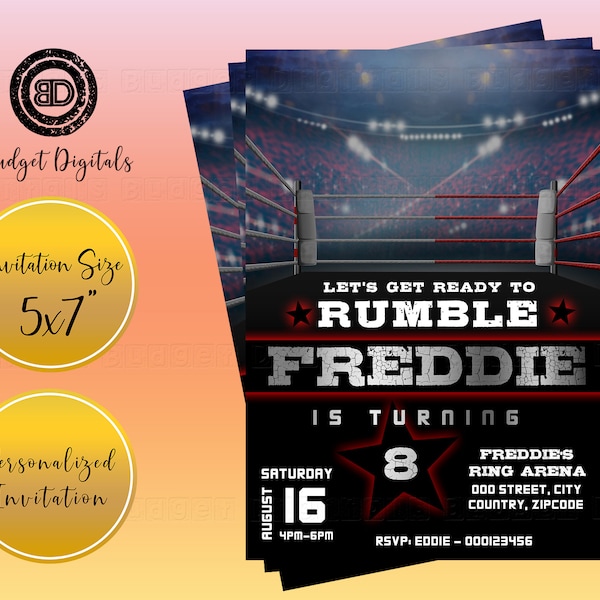 Wwe Birthday Invitations - Etsy