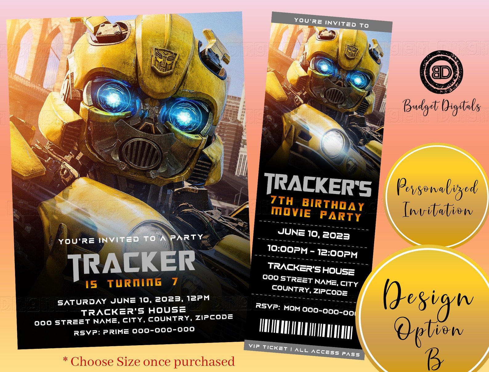 Transformers Rise of the Beasts Birthday Invitation, Transformers Rise of the Beasts Movie ...