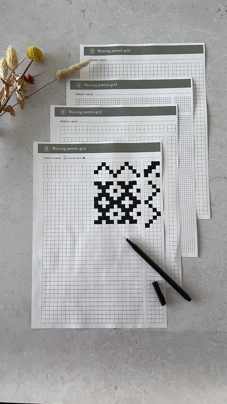 Weaving Pattern Grid | Graph Paper Bundle | Printable PDF in A4 & US ...