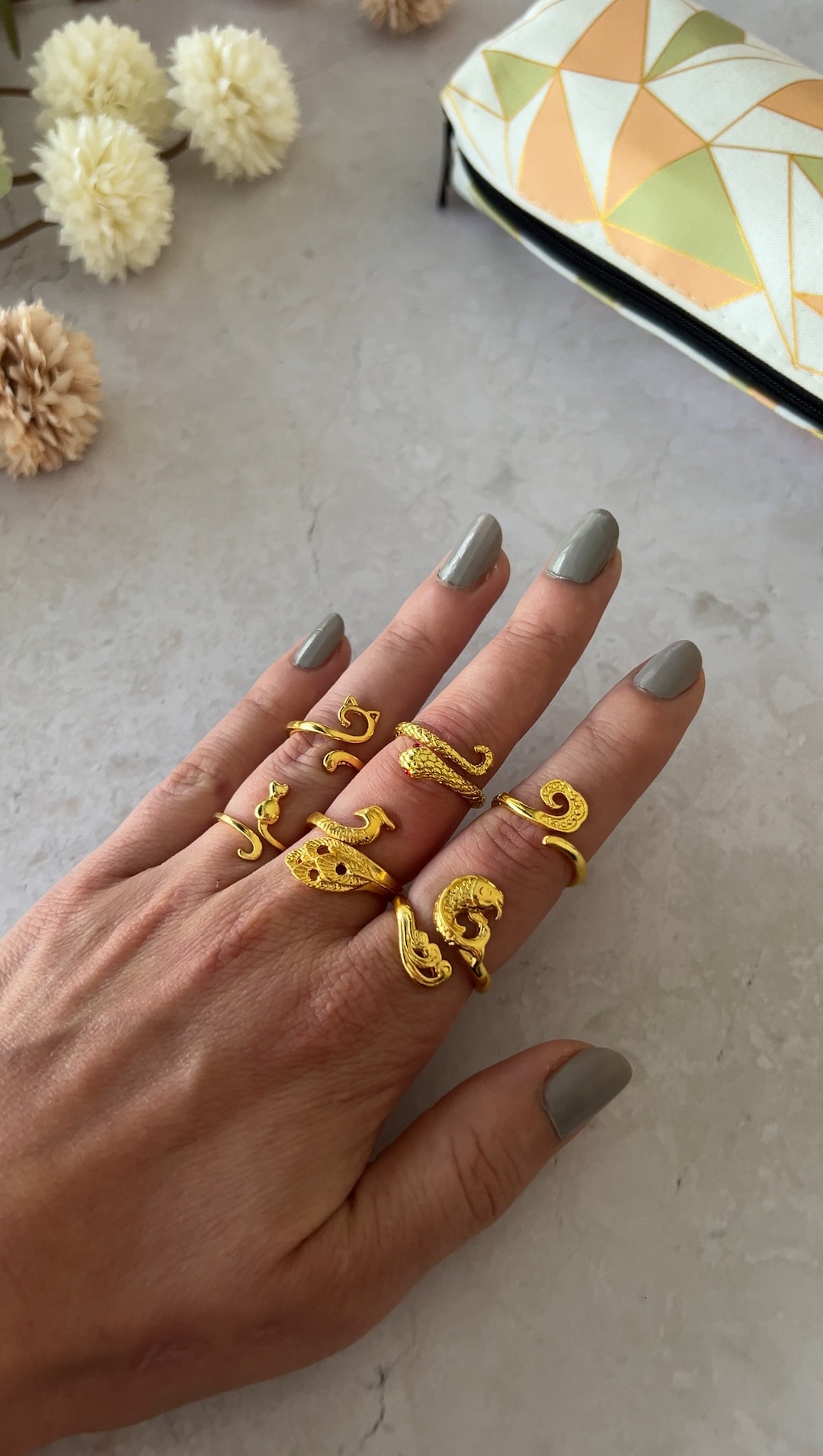 Set of 2 Gold Colour - Yarn Tension Ring for Knitting or Crochet ...