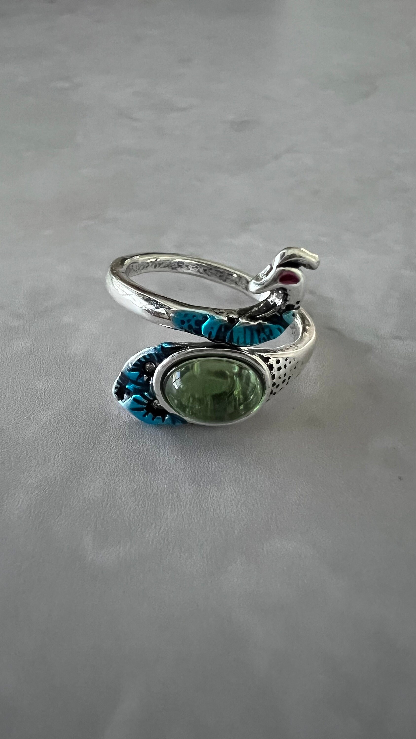 Peacock Yarn Tension Ring for Knitting or Crochet- Adjustable - Yarn ...