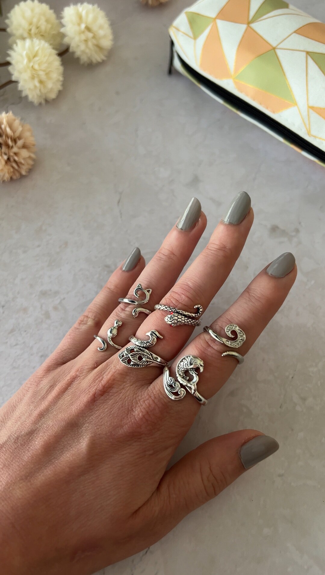 Set of 2 Silver Colour- Yarn Tension Ring for Knitting or Crochet ...