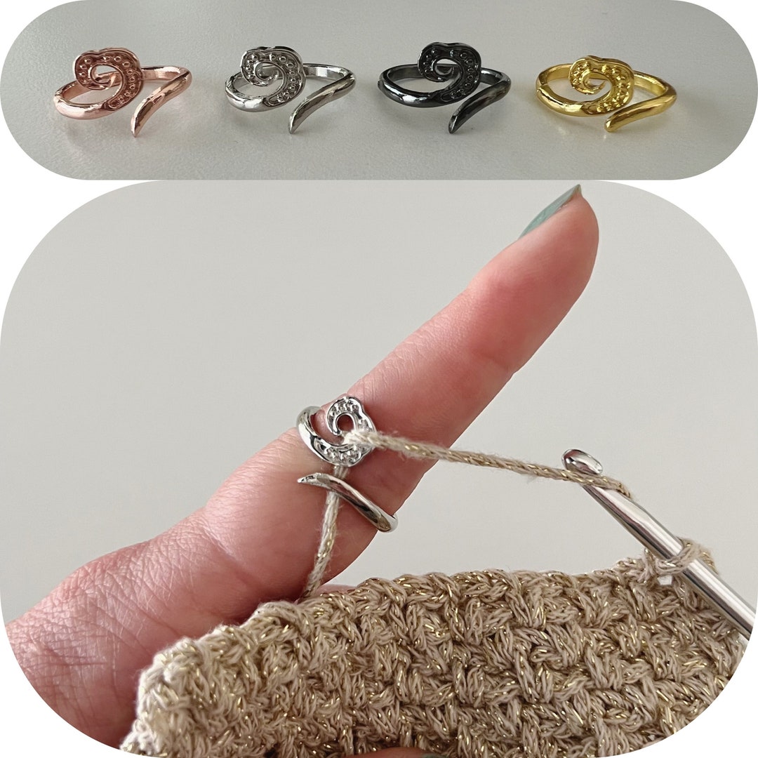 Flower Yarn Tension Ring – Adjustable Knitting Crochet Guide - Etsy