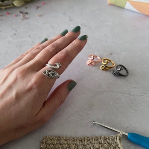 Yarn Tension Ring for Knitting or Crochet- Adjustable - Yarn Guide ...