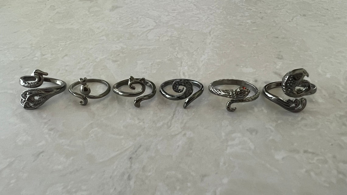 Set of 2 Black - Yarn Tension Ring for Knitting or Crochet- Adjustable ...