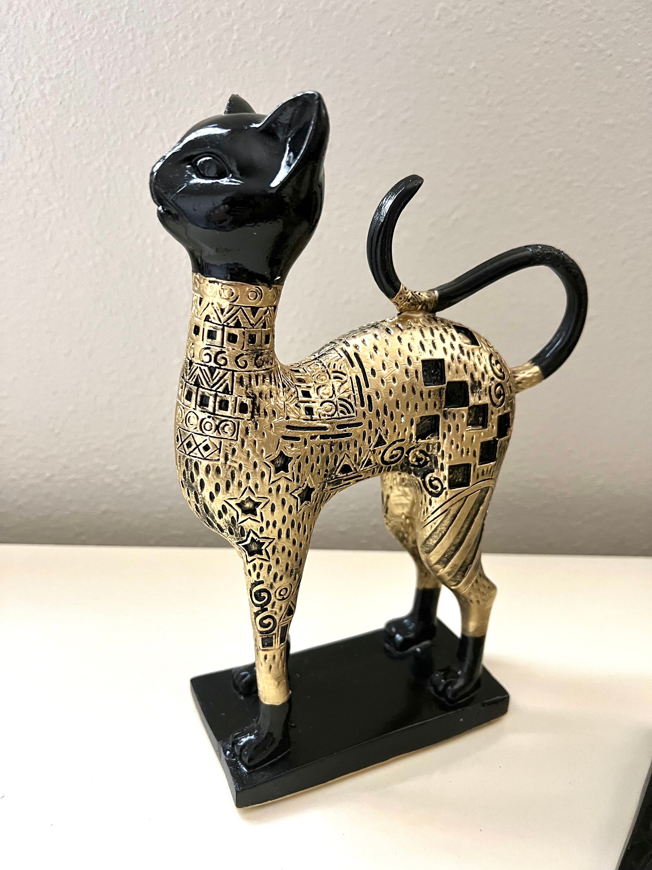 Cat Sculpture Object Tabletop Decor Cat Object Black Cat Living Room ...