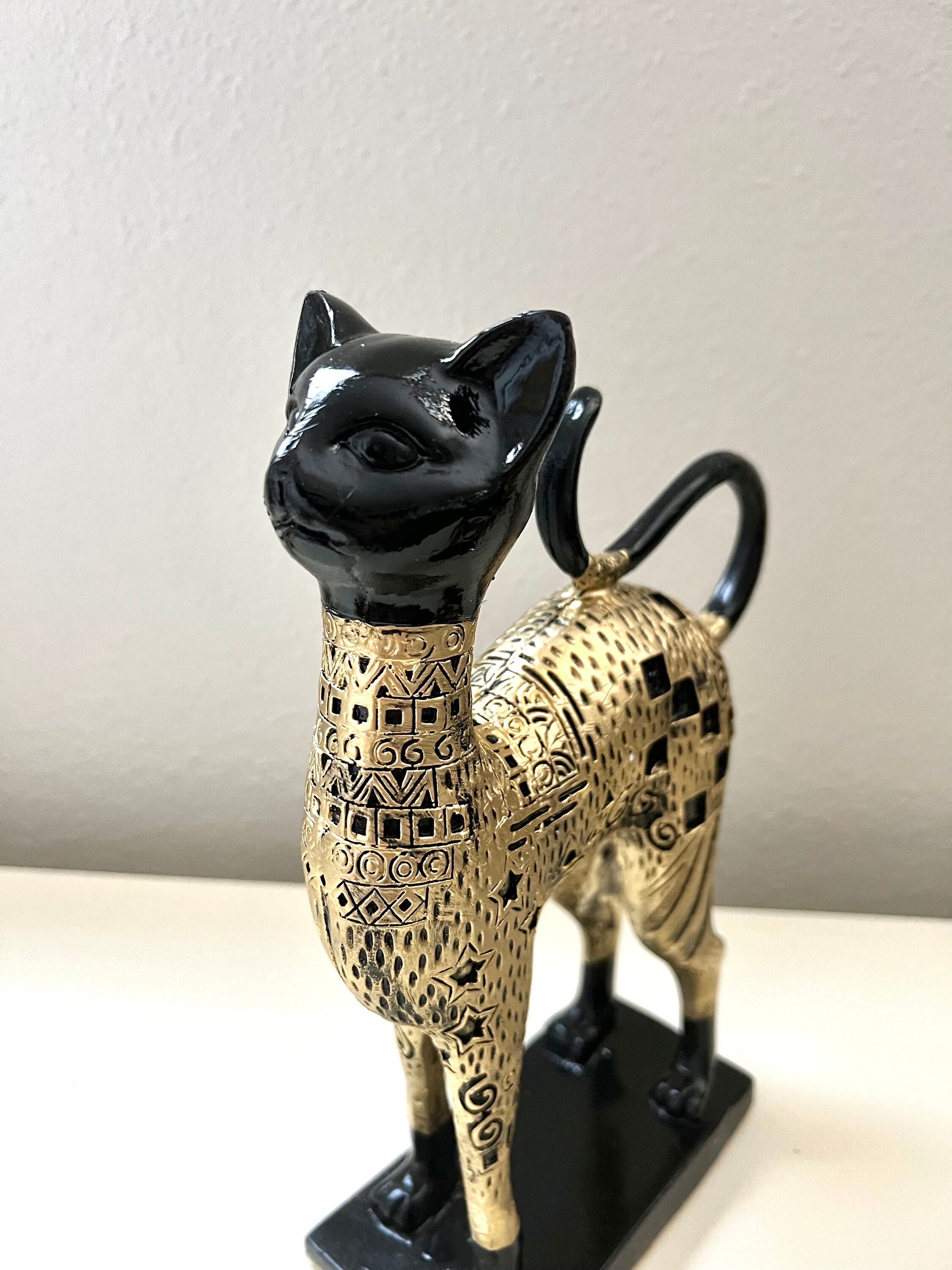 Cat Sculpture Object Tabletop Decor Cat Object Black Cat Living Room ...