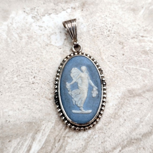 Vintage Silver Wedgewood Pendant - Etsy