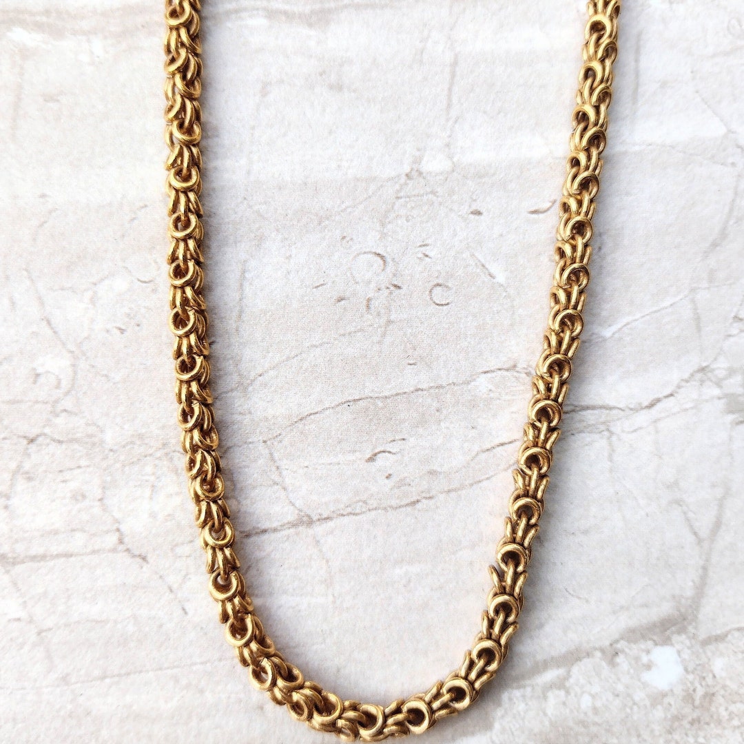 Vintage Double Rolo Chain Necklace - Adjustable Length - Etsy