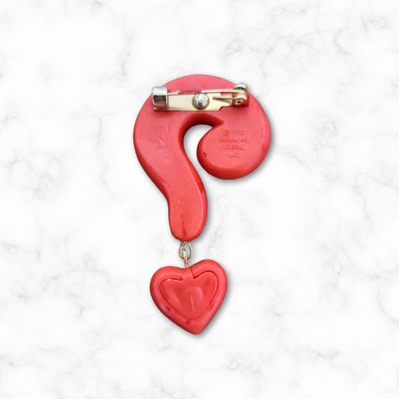 Vintage Hallmark 1982 Red Question Mark Pin with Dang… - Gem