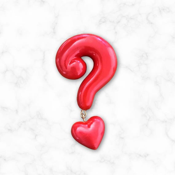 Vintage Hallmark 1982 Red Question Mark Pin with Dang… - Gem