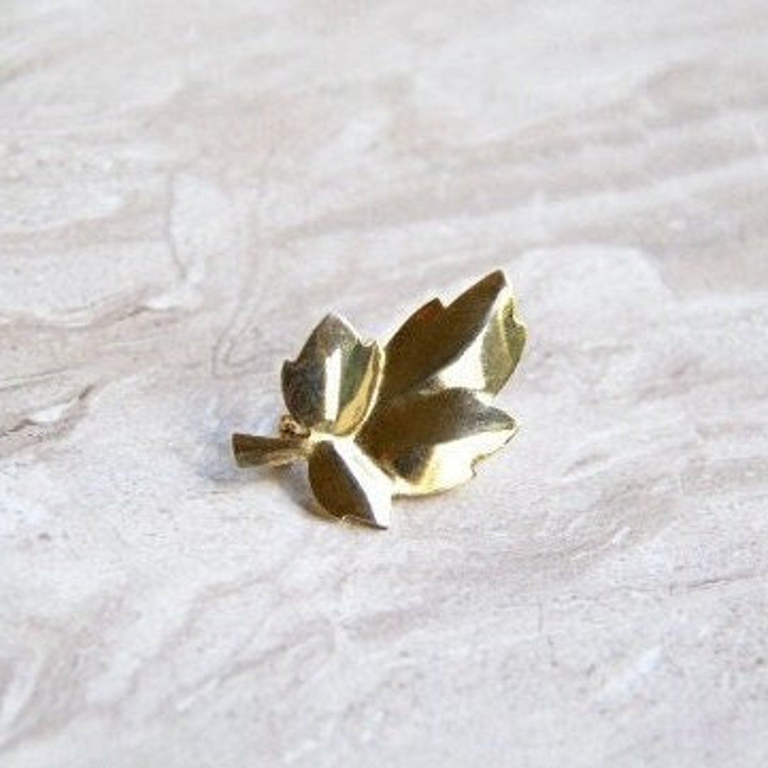 Vintage Gold Leaf Pin, Gold Tone, Vintage Leaf Brooch, Estate Jewelry ...