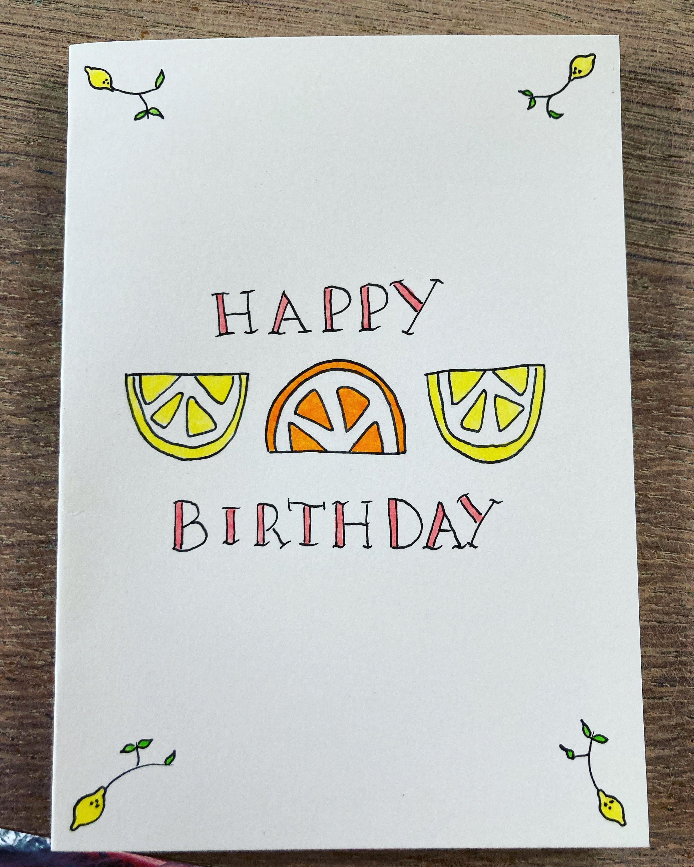 Happy Birthday Lemon Card - Etsy