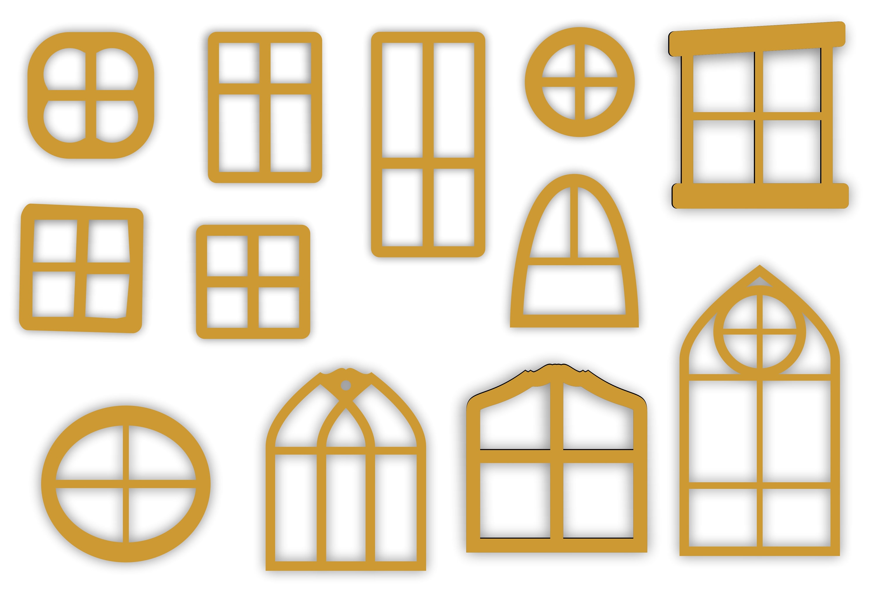Windows Cut Outs -fairy House Windows in 12 Different Styles - Laser ...