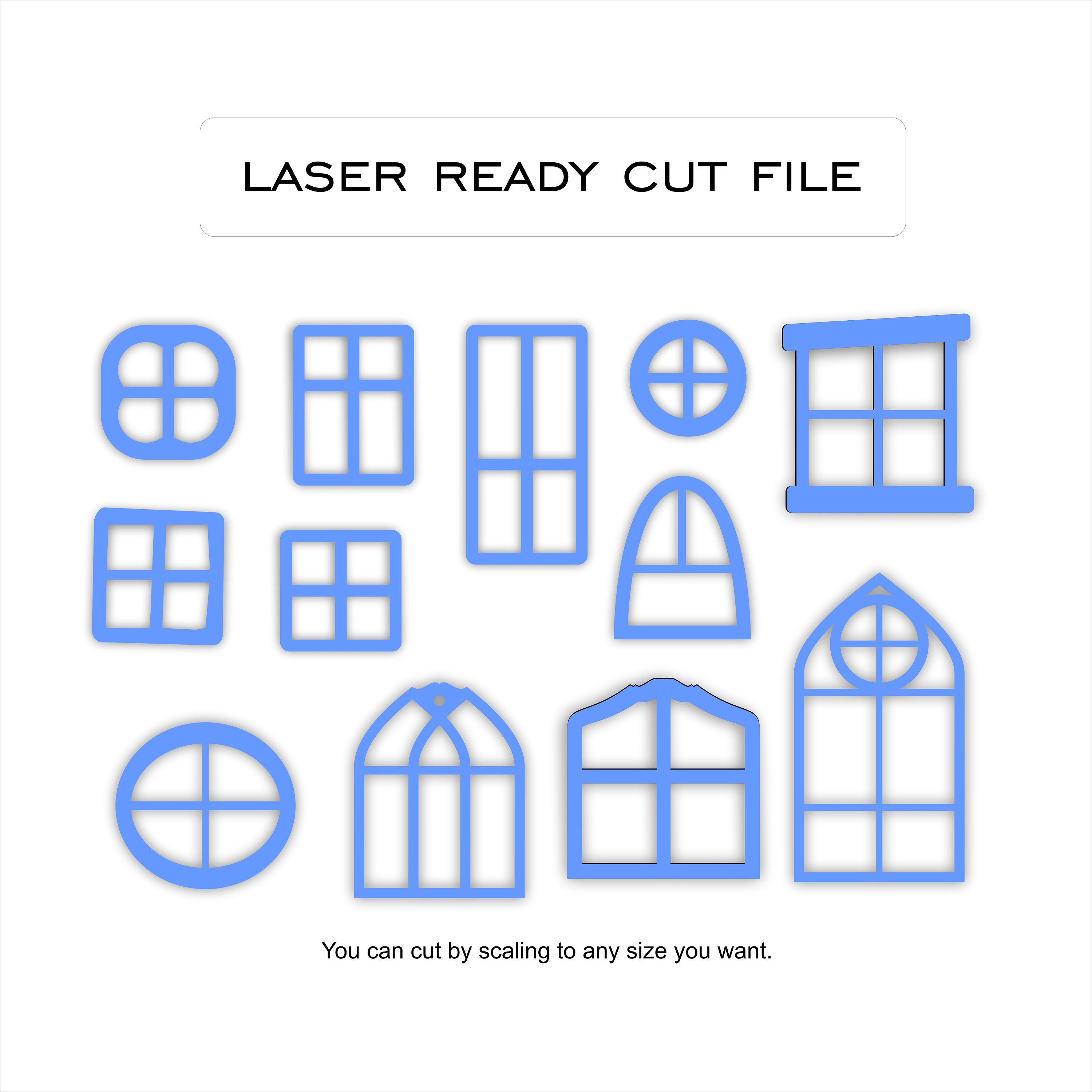 Windows Cut Outs -fairy House Windows in 12 Different Styles - Laser ...