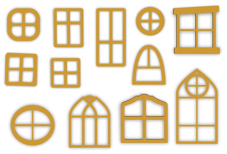 Windows Cut Outs -fairy House Windows in 12 Different Styles - Laser ...